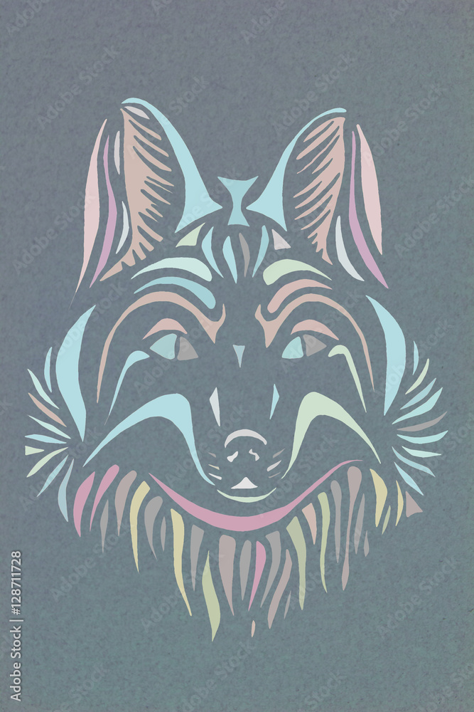 Fox Face Stencil