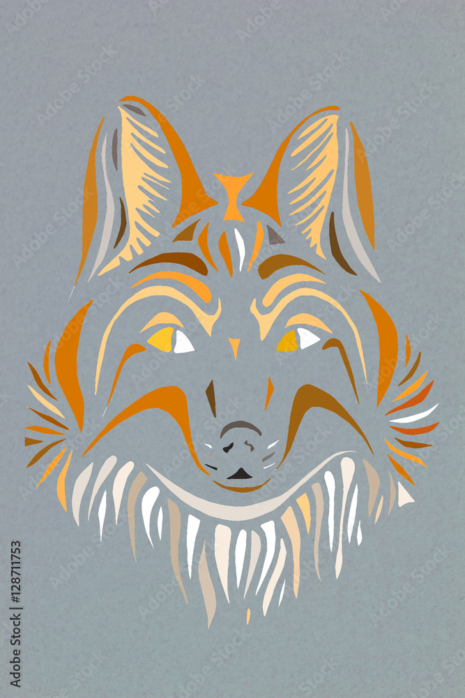 Fox Face Stencil