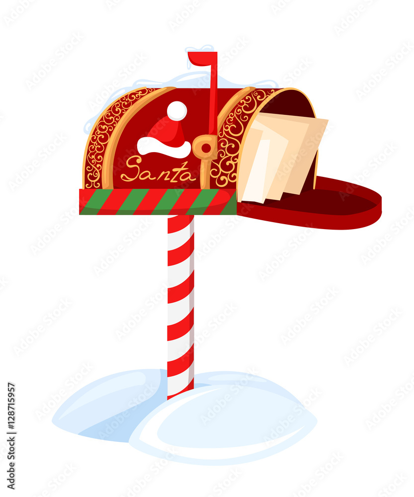 Santa s mailbox Vector illustration of a letter for Santa Claus Merry ...