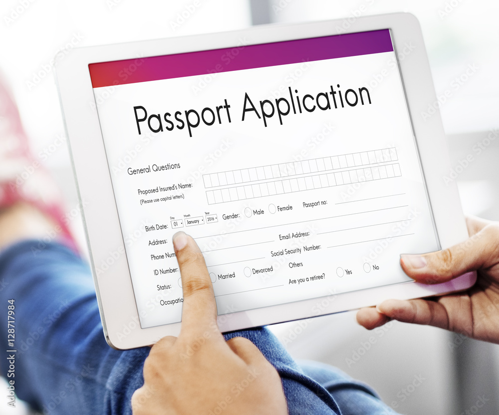 Passport Application Emigration National Border Concept Stock Photo ...