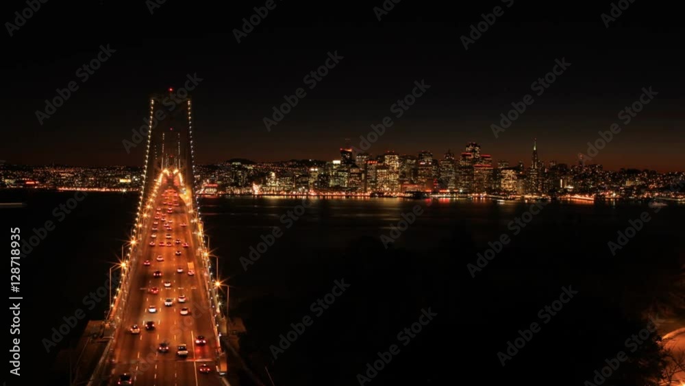 San Francisco's Bay Bridge from Dusk to Night. A Scenic Time Lapse of ...
