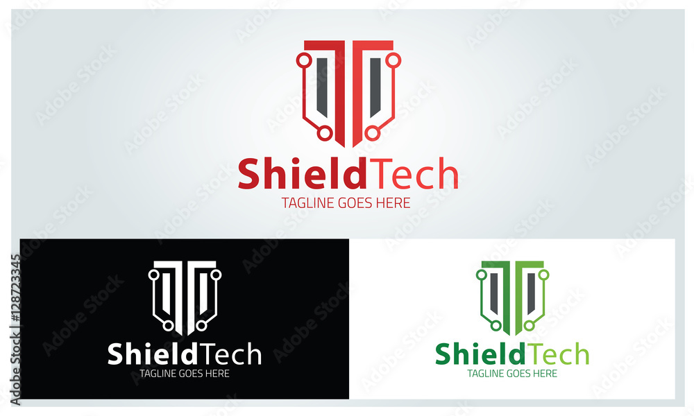 Shield tech logo design template ,Shield logo ,Data logo ,Vector ...