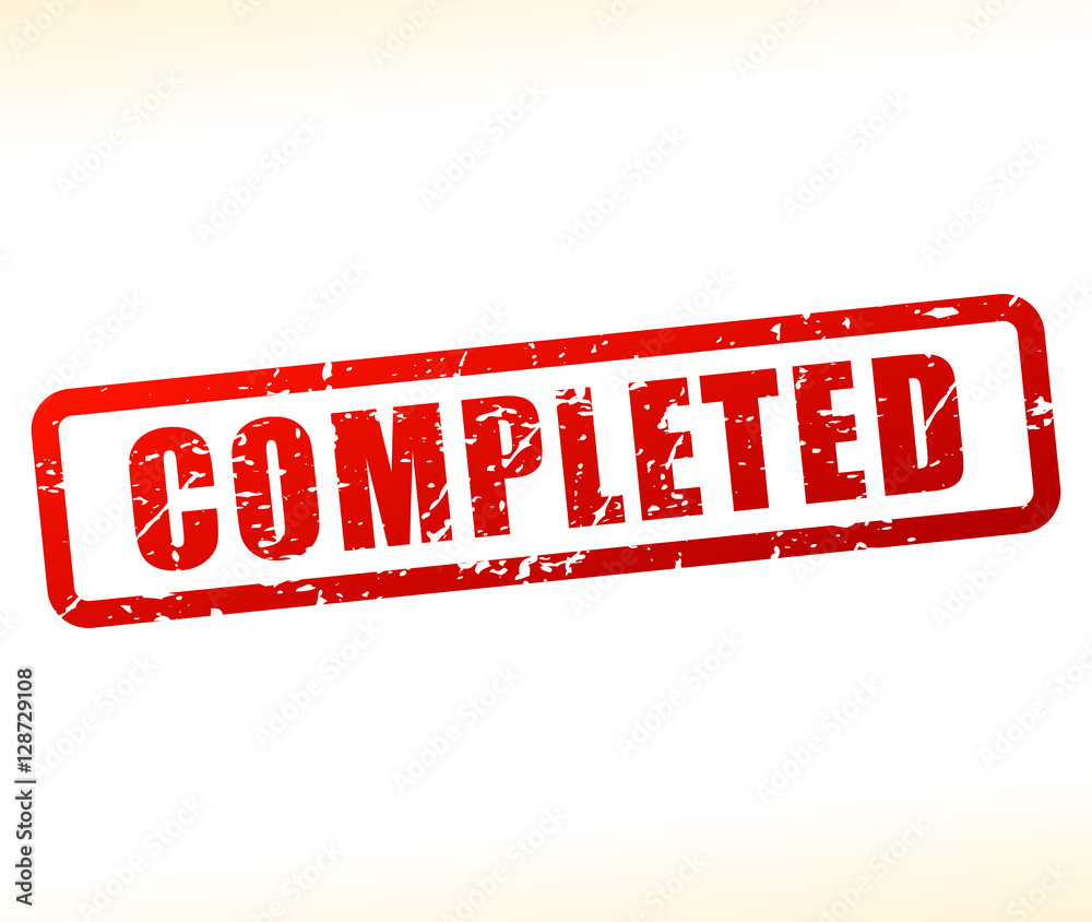 completed stamp on white background Stock Vector | Adobe Stock