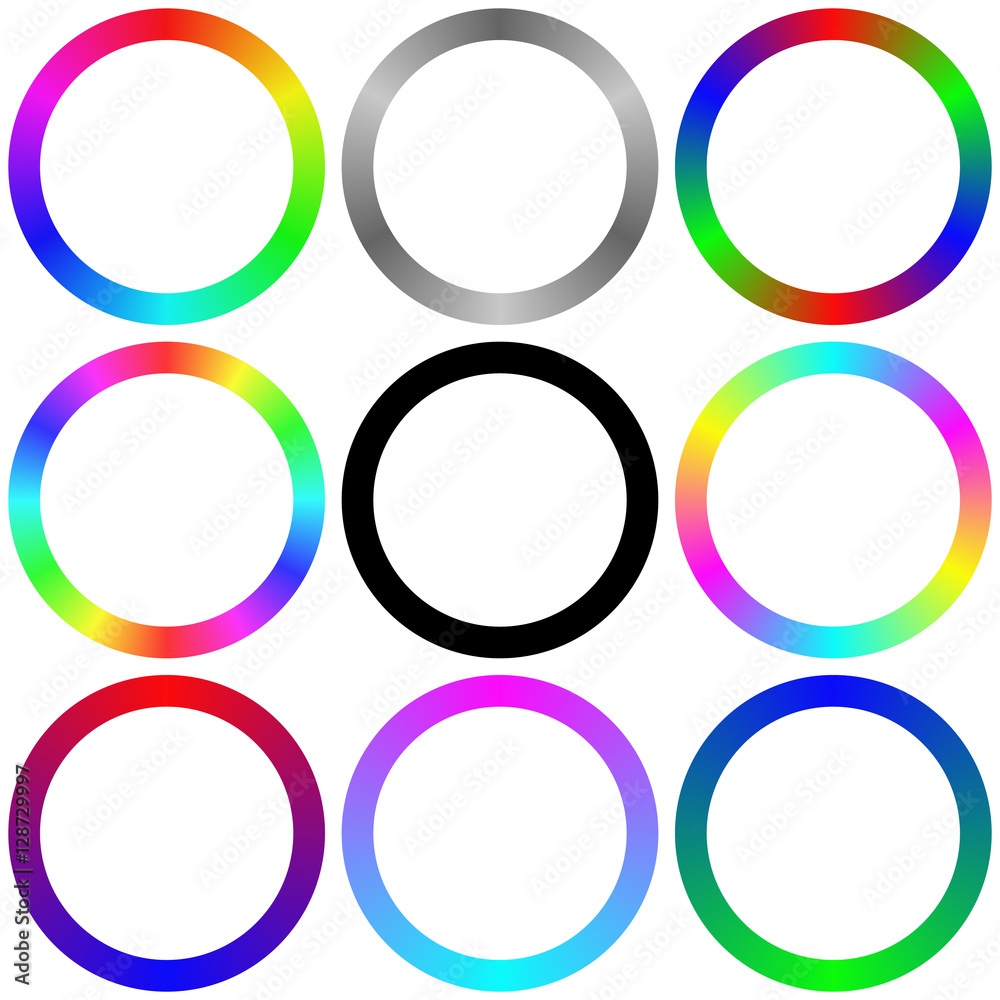 Isolated gradient rainbow circle color palette set Stock Vector | Adobe ...
