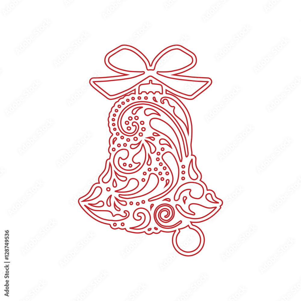 Bell with geometric pattern. Vector design. Laser Cutting template ...