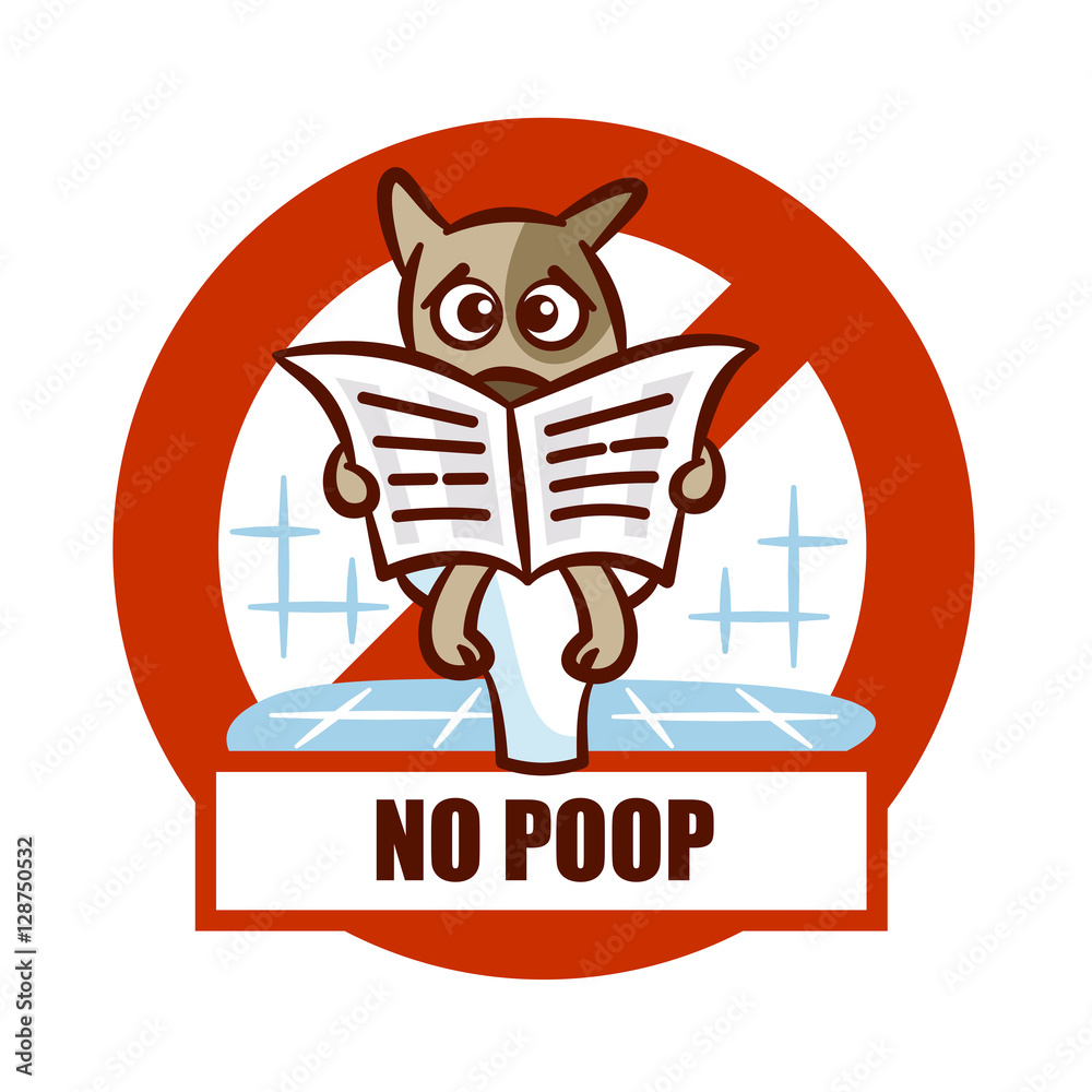 Prohibition Sign No Poop Sticker Stock Vector | Adobe Stock