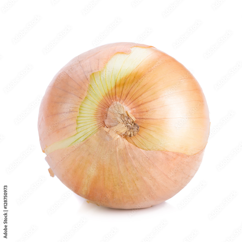 Ripe onion on a white background. Stock Photo | Adobe Stock