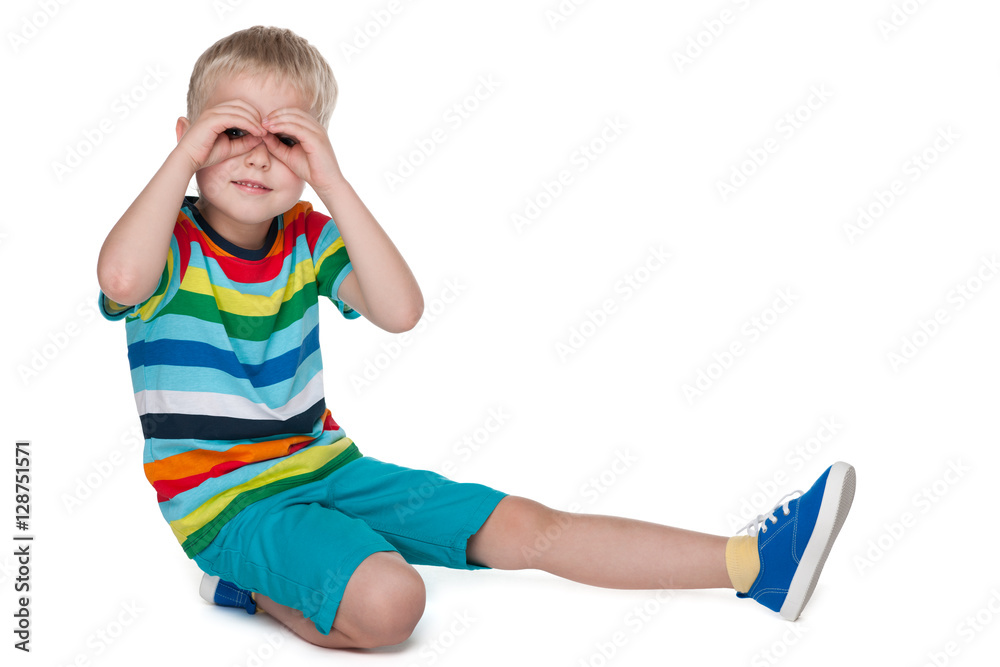 Little boy looks forward Stock Photo | Adobe Stock