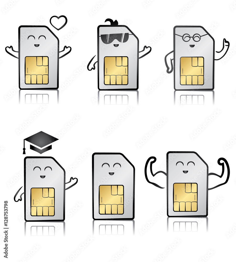 Vector illustration of a sim cards set Stock Vector | Adobe Stock