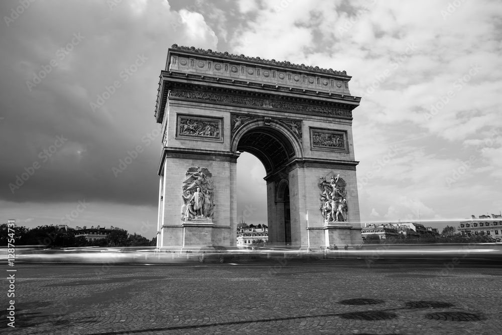 Triumphal arch. Paris. France. View Place Charles de Gaulle. Famous ...
