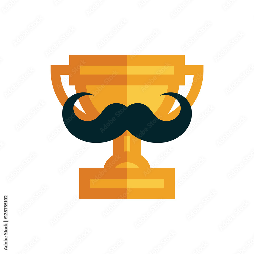 Trophy with Moustache Icon Stock Vector | Adobe Stock