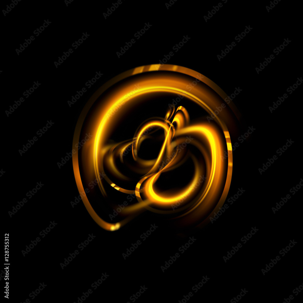 Abstract ring background with luminous swirling backdrop. Glowing ...