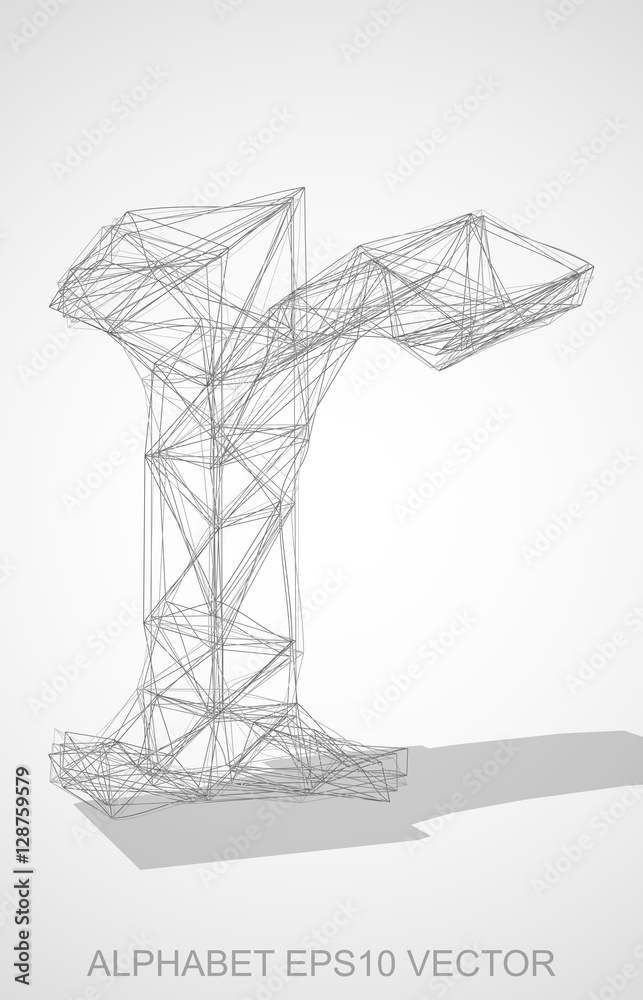Vector illustration of a Pencil sketched R. Hand drawn 3D R. Stock ...