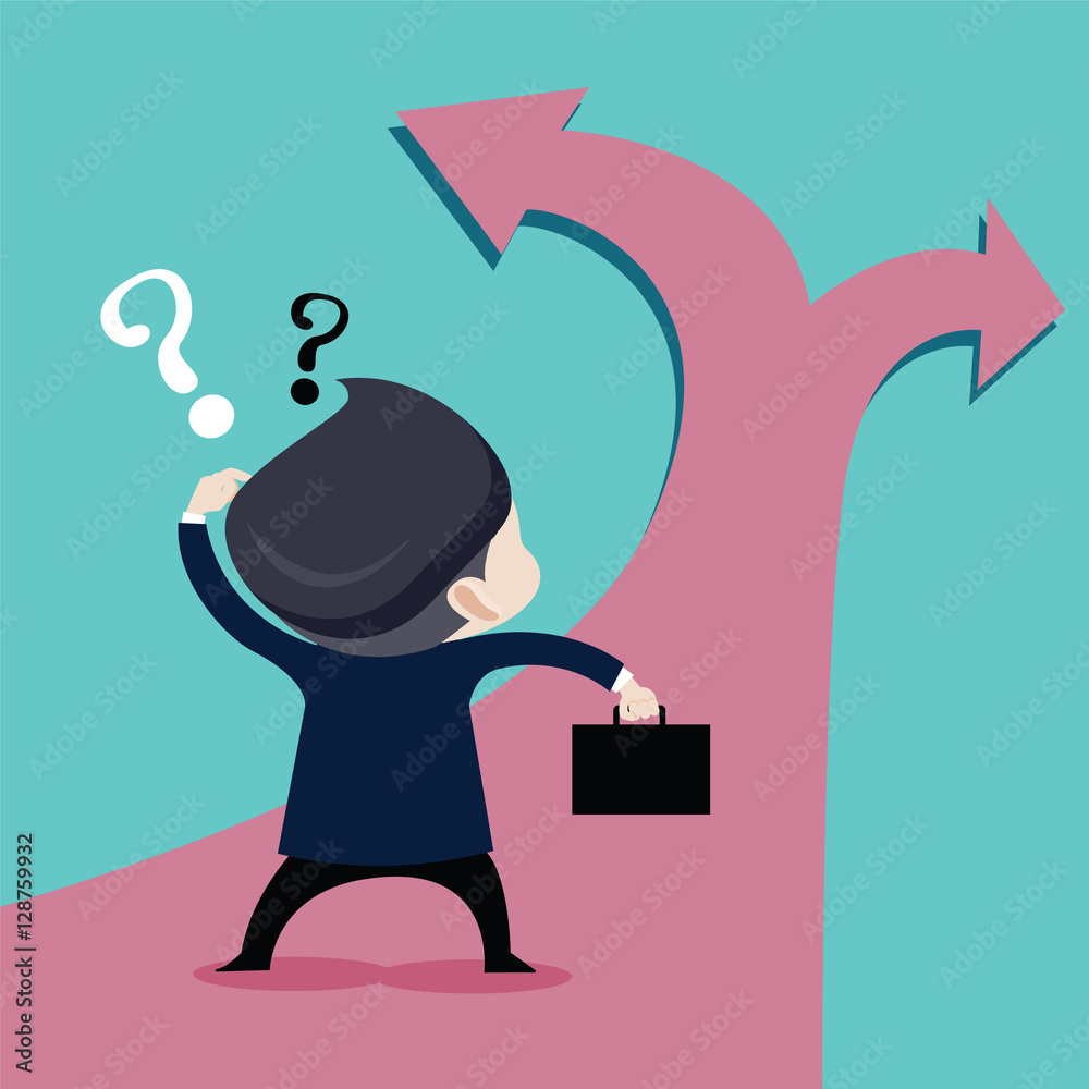 Businessmen are choosing future a path, vector cartoon Stock Vector ... Businessmen are choosing future a path, vector cartoon Stock Vector ...