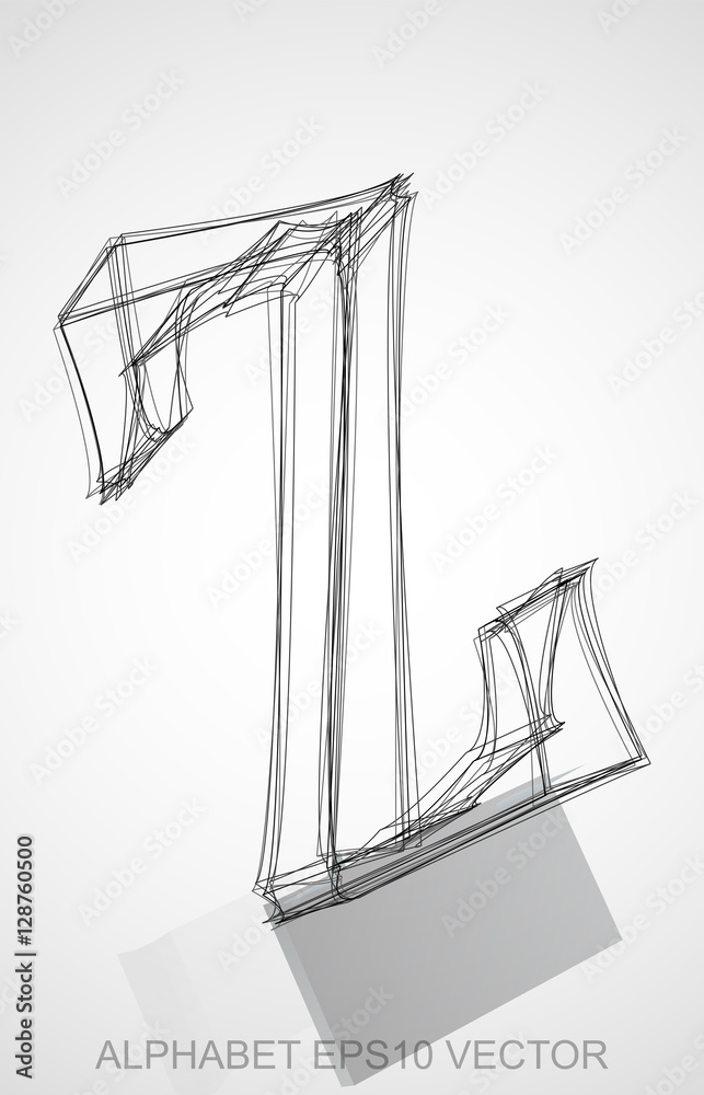 Vector illustration of a Ink sketched Z. Hand drawn 3D Z. Stock Vector ...