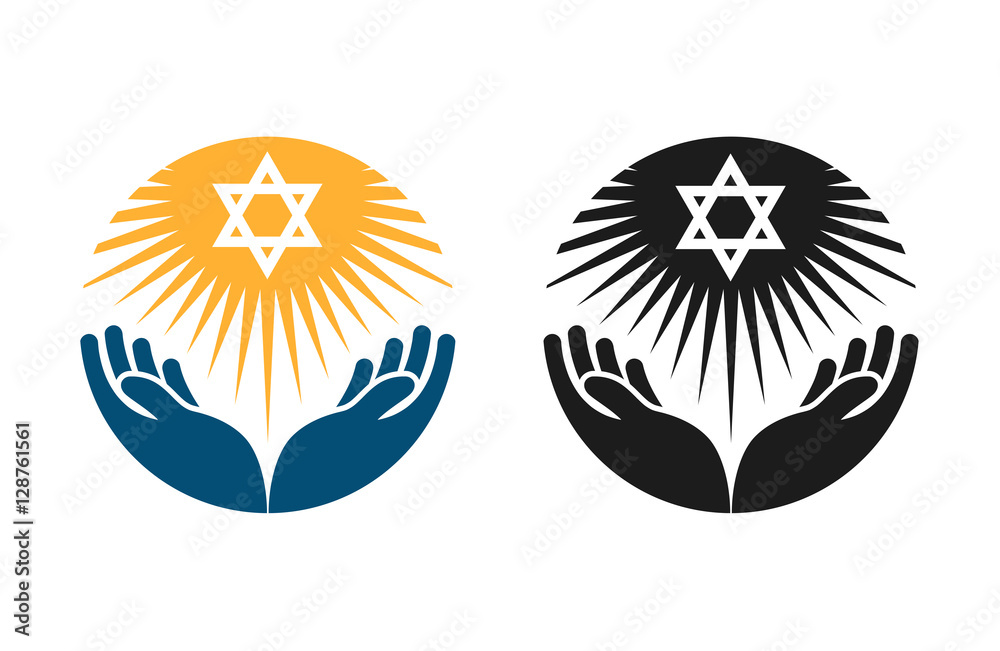 Judaism vector logo. Star of David or Religion icon Stock Vector ...