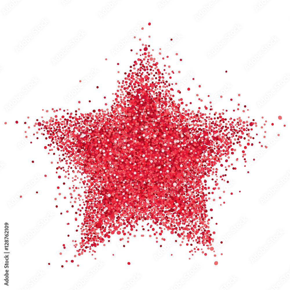 Red Star / Vector illustration, background with abstract star, glitter ...