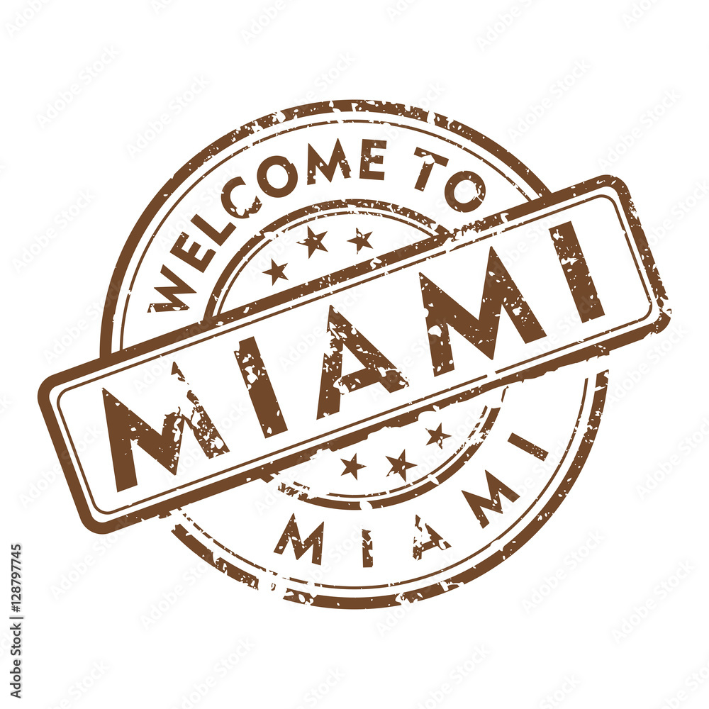 miami stamp Stock Illustration | Adobe Stock