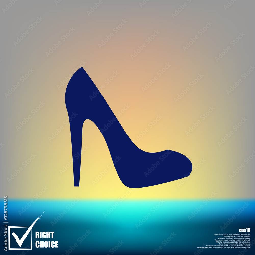 Elegant high heel shoe vector icon Stock Vector | Adobe Stock