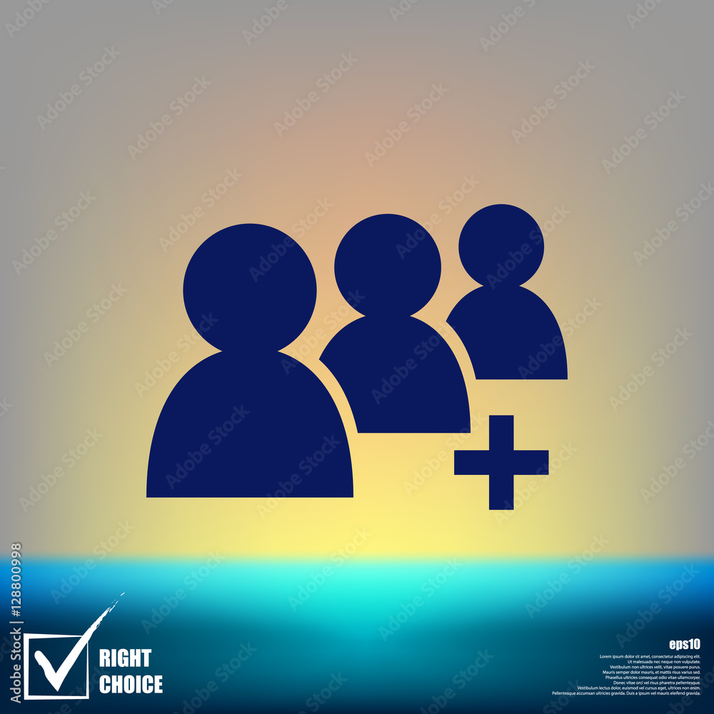 Add new user account flat icon for apps Stock Vector | Adobe Stock
