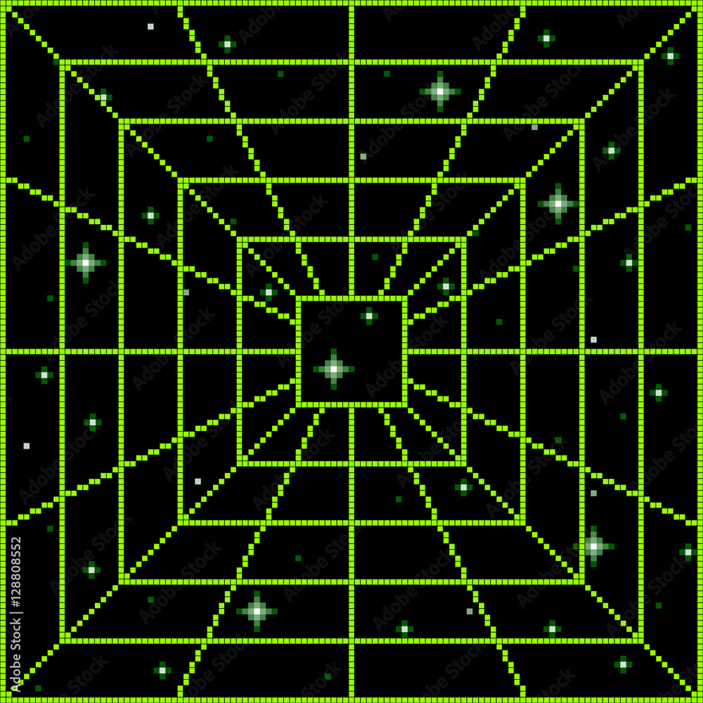 Pixel Square Vortex Portal Pattern Stock-Vektorgrafik | Adobe Stock