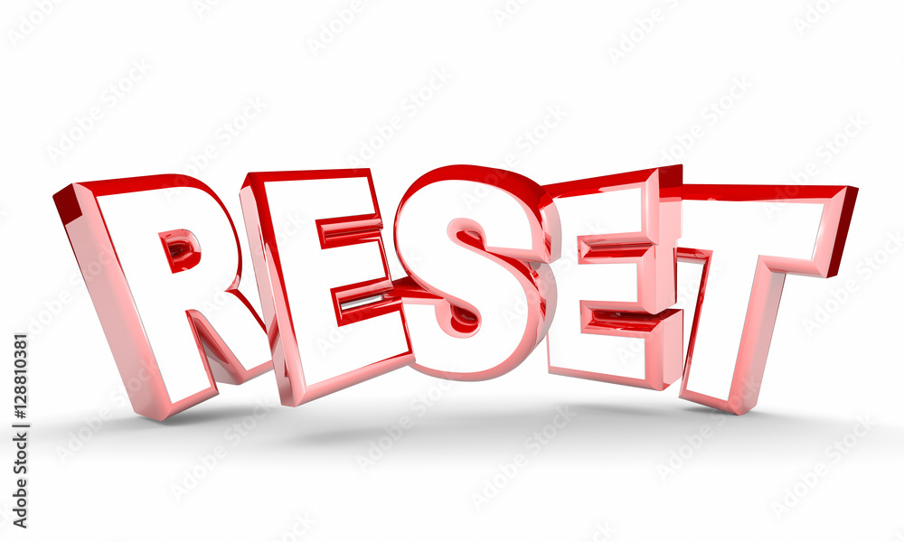 Reset Word Restart New Beginning Do Over 3d Illustration Stock Photo ...