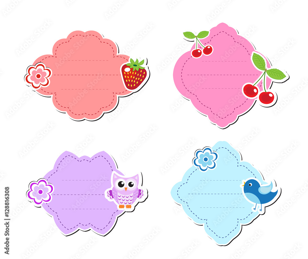 Cute kids frame for text, isolated on white background. Children s ...