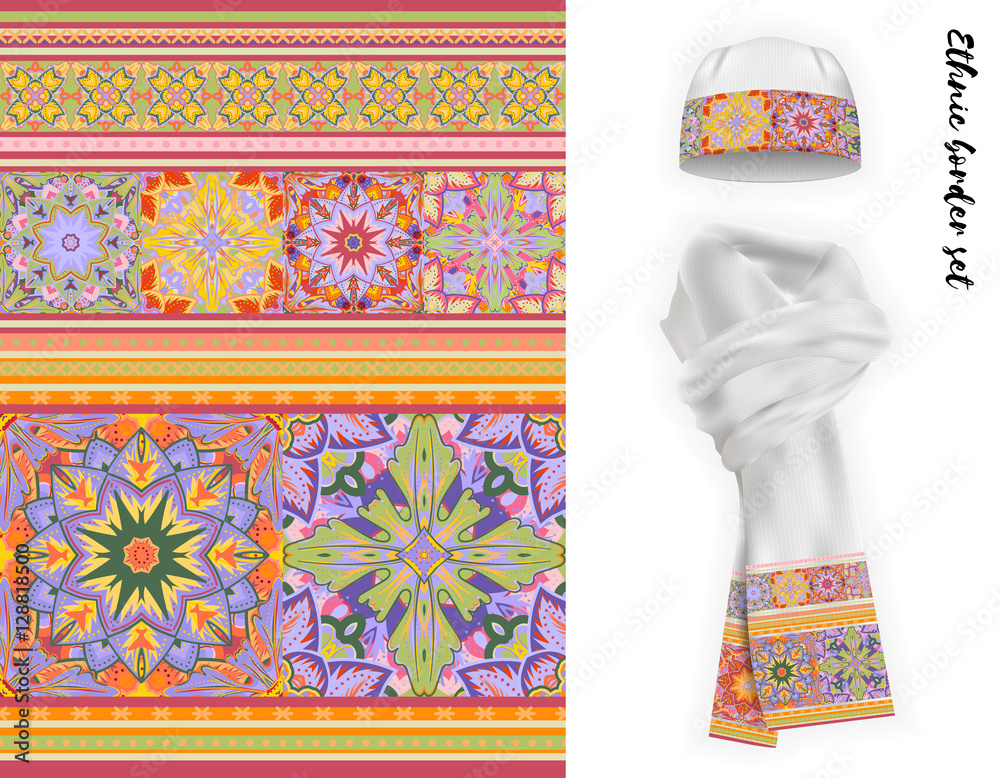 Vector ethnic border set. Stock Vector | Adobe Stock