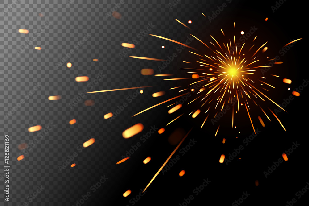 Sparks effect on transparent background. Glow special effect Stock ...