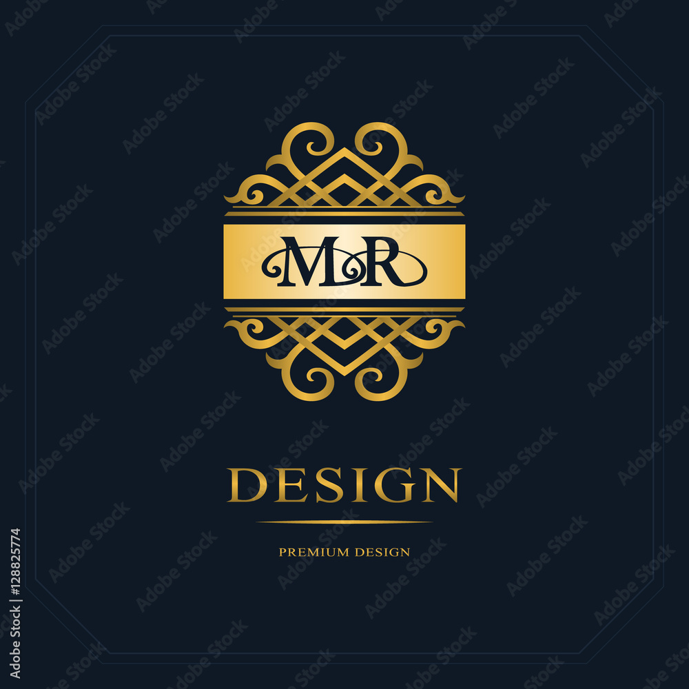 Monogram design elements, graceful template. Calligraphic elegant line ...