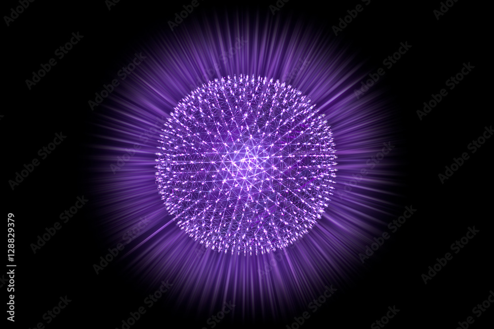 CG model structure form of Nucleus Atom Nuclear explode bomb emit x-ray ...