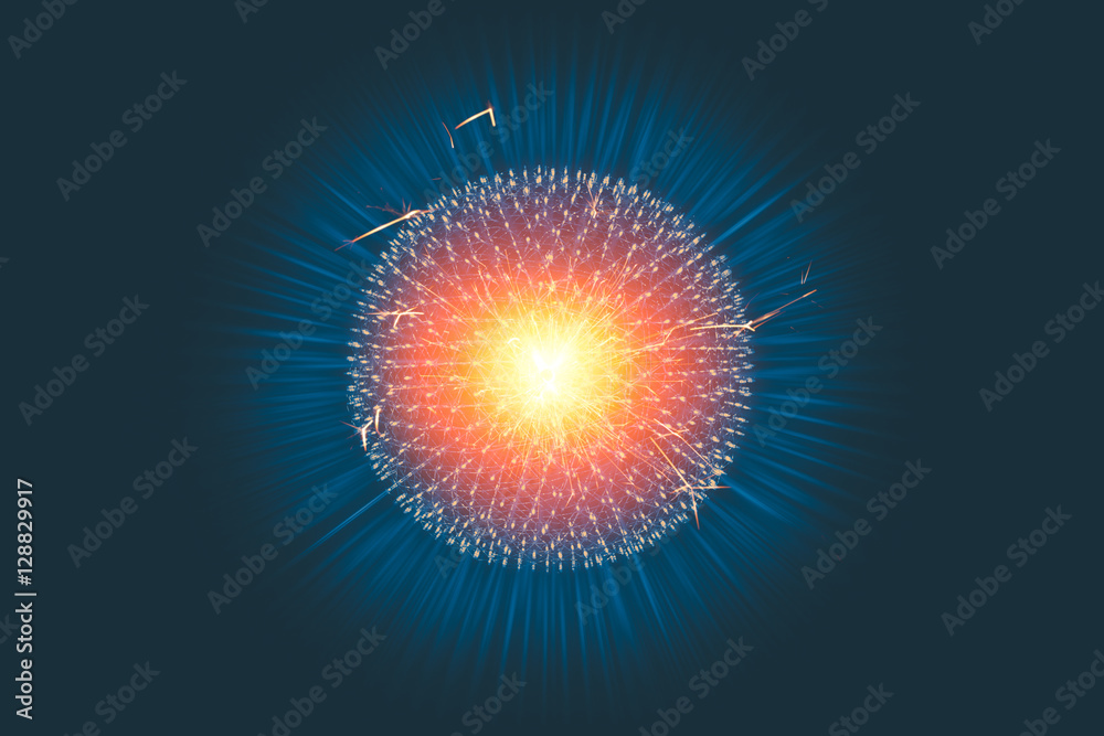 CG model structure form of Nucleus Atom Nuclear explode bomb emit x-ray ...