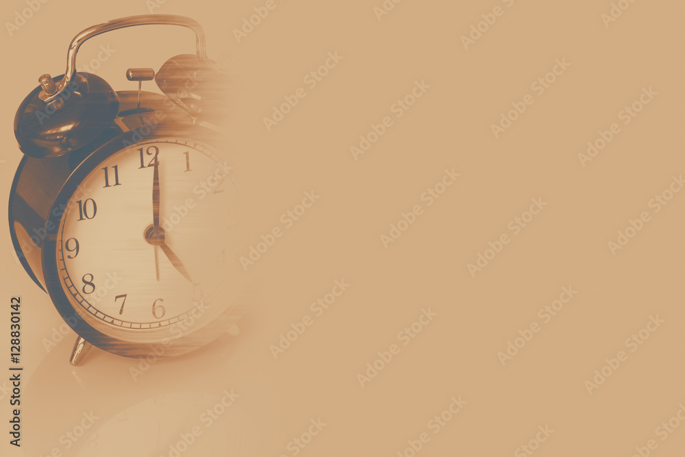 lost time memory, retro clock time at 7 o'clock with fade dissolve ...