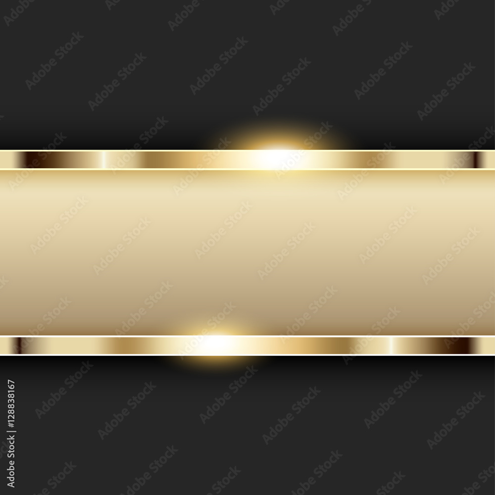 Metallic gold banner with text space Vector illustration Stock Vector ...