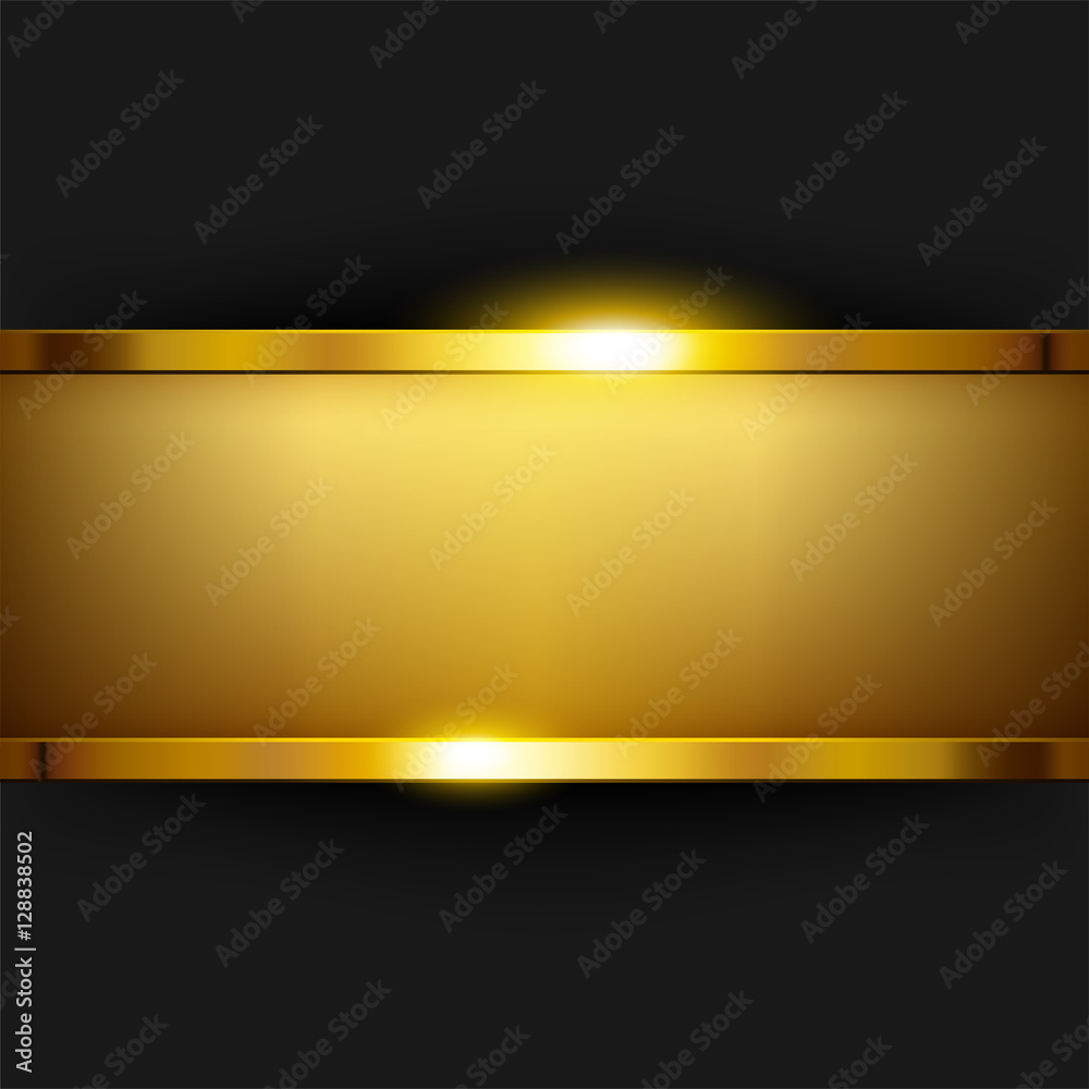 Metallic gold banner with text space Vector illustration Stock Vector ...
