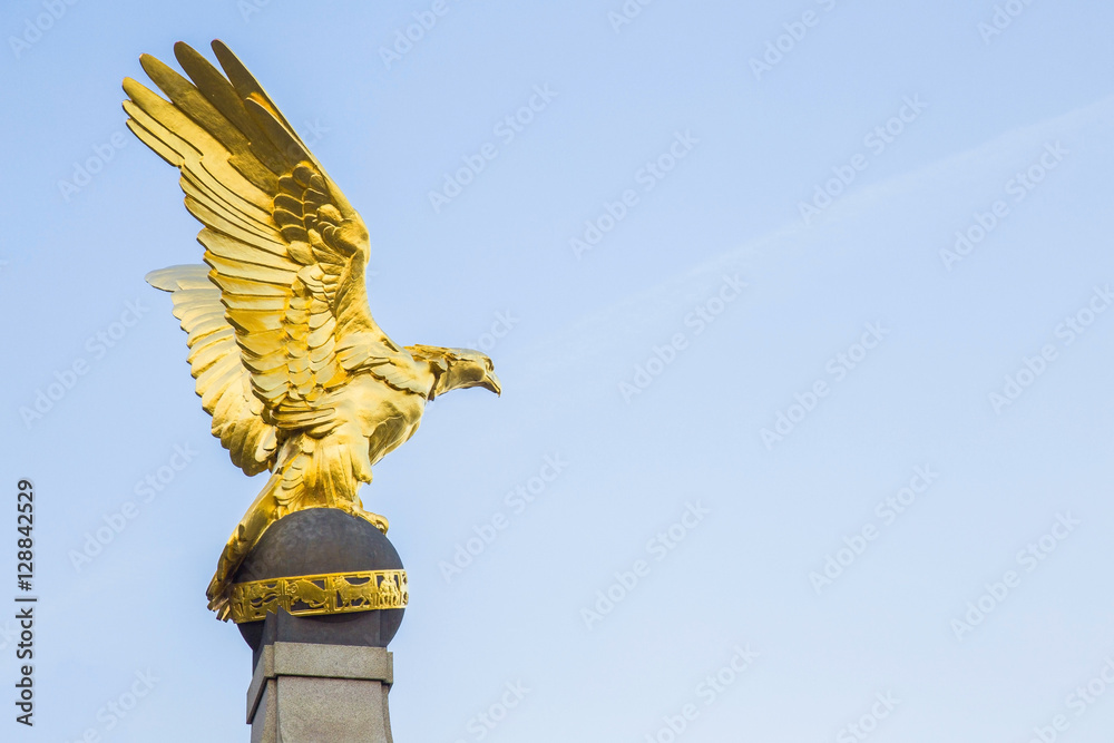 Beautiful, sunny Golden Eagle statue, part of the Royal Air Force ...