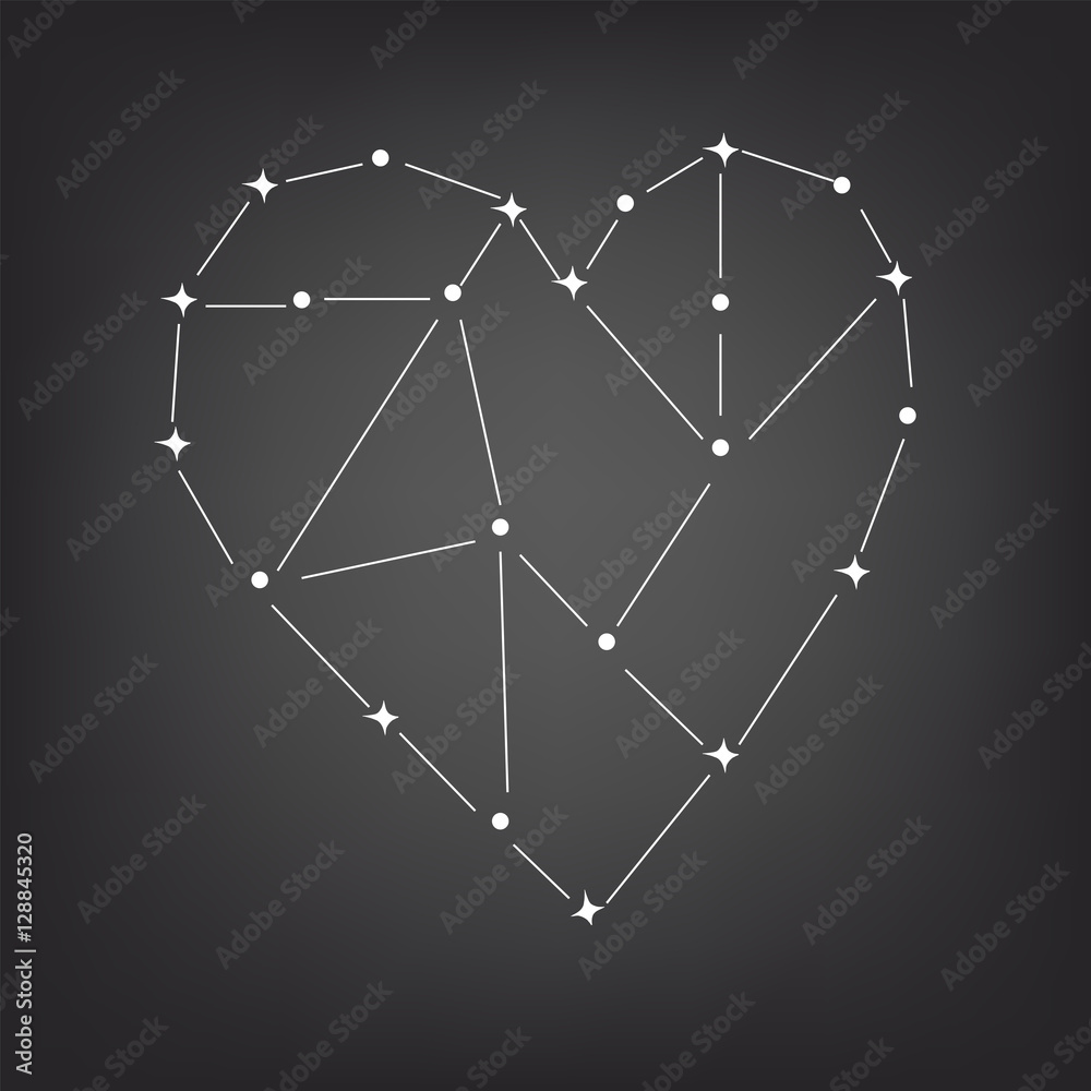 Love constellation of the heart space, vector Stock Vector | Adobe Stock