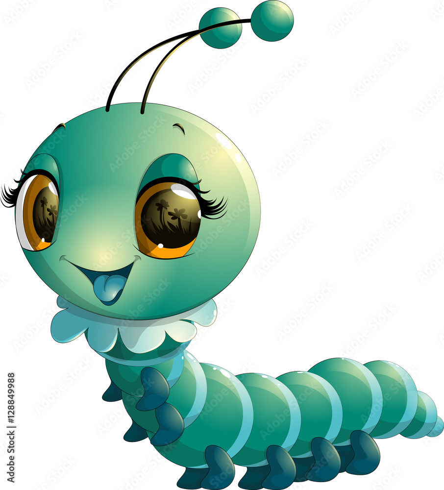 cute caterpillar cartoon Stock Vector | Adobe Stock