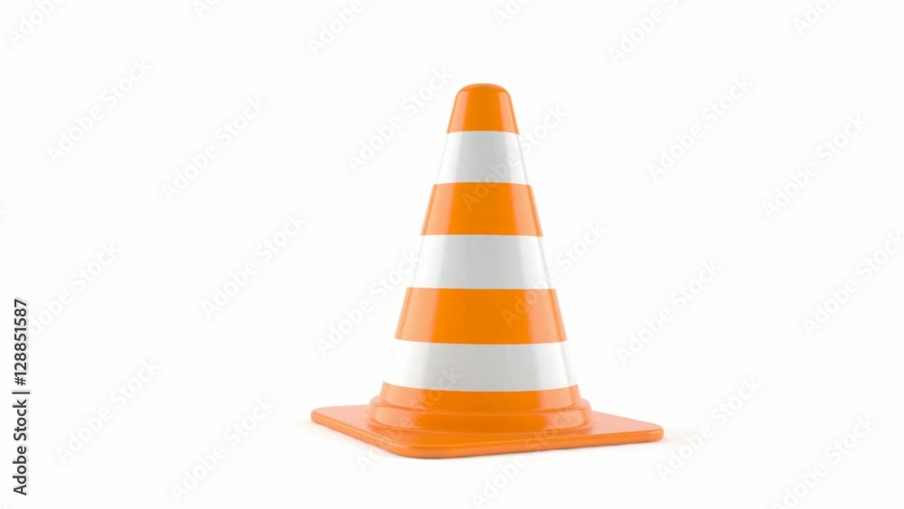 Traffic cone slide from right side Stock Video | Adobe Stock