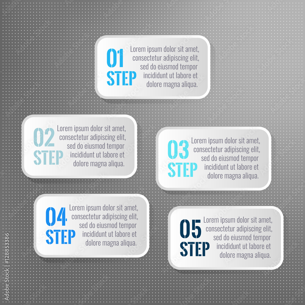5 steps infographics, isolated vector boxes Stock Vector | Adobe Stock