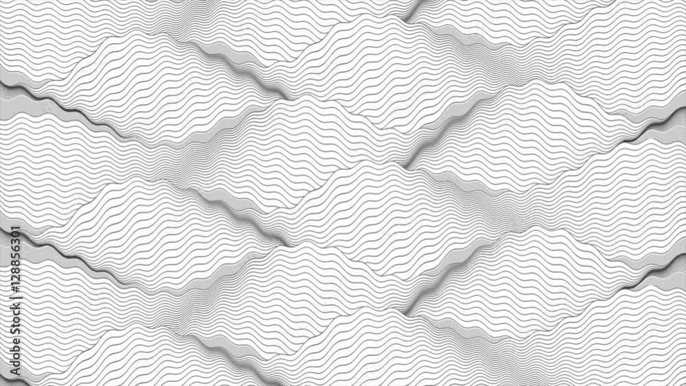 Black And White Wavy Ripple Lines Motion Background Seamless Looping