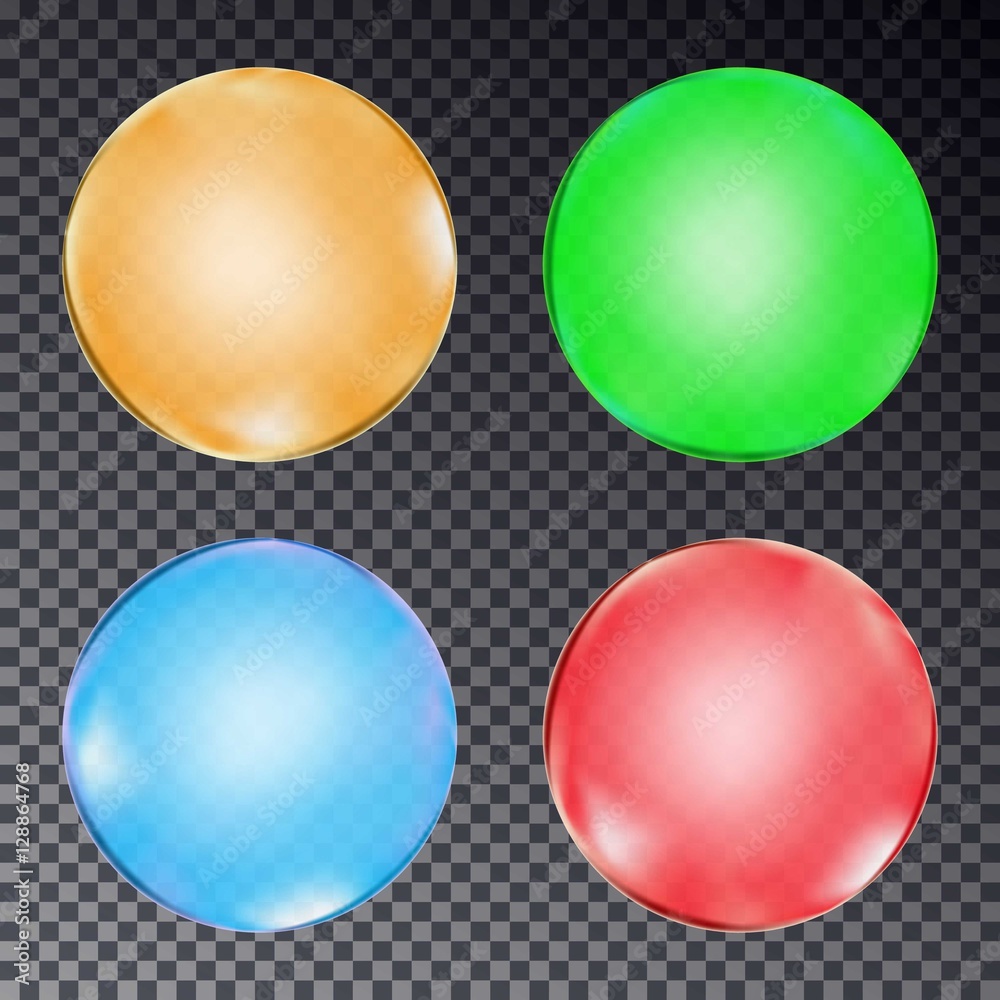 Set of colorful balls isolated on transparent background. Vector Stock ...
