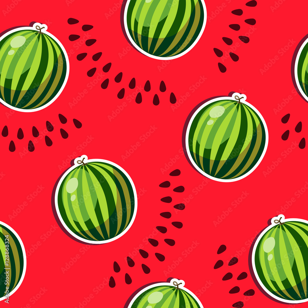 Seamless texture of watermelon Stock Vector | Adobe Stock