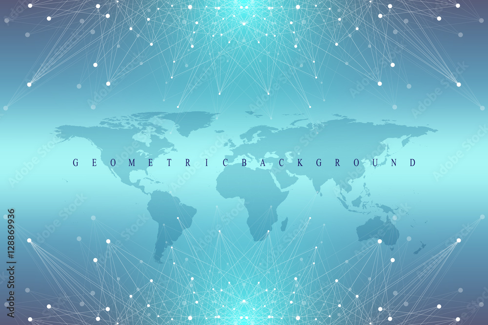 Geometric graphic background communication. Big data complex with ...