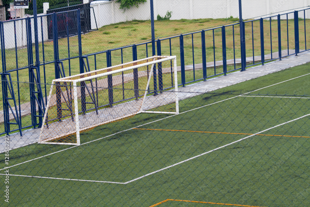 Futsal court in a public outdoor park with artificial turf Stock Photo ...