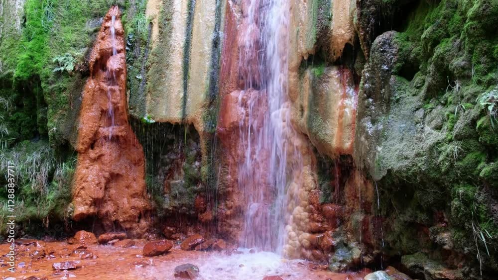 Vidéo Stock "Cascada de los Colores" waterfall in Caldera de Taburiente ...