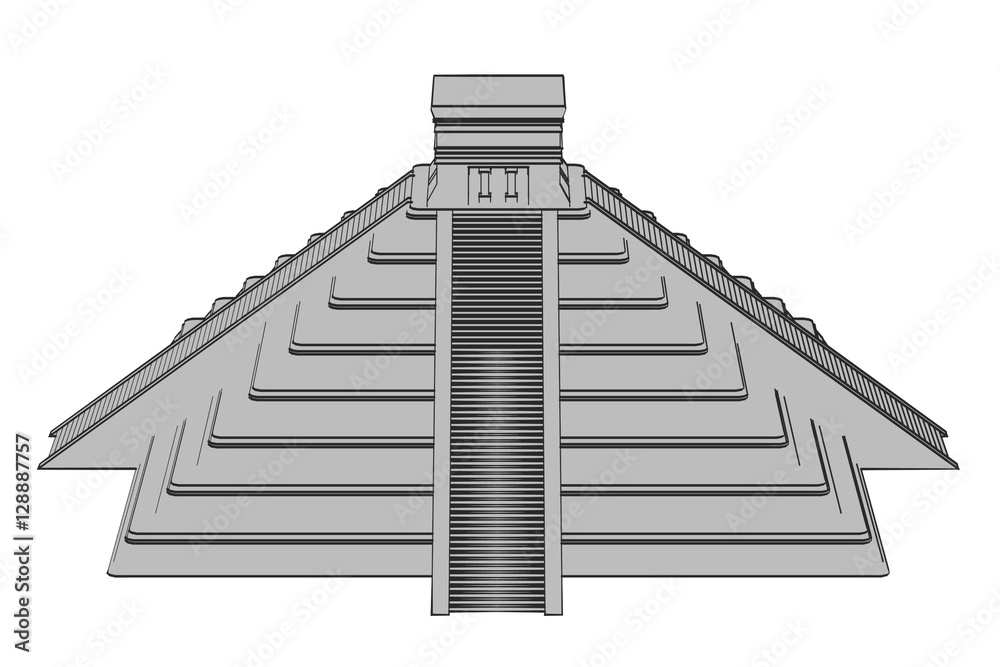 2d cartoon illustration of mayan pyramide Stock Illustration | Adobe Stock