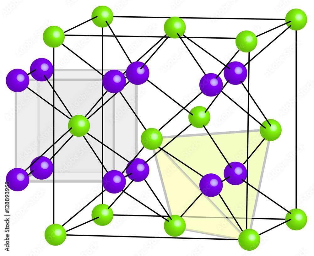 Kristallgitter von Calciumfluorid - Caf2 Stock-Illustration | Adobe Stock