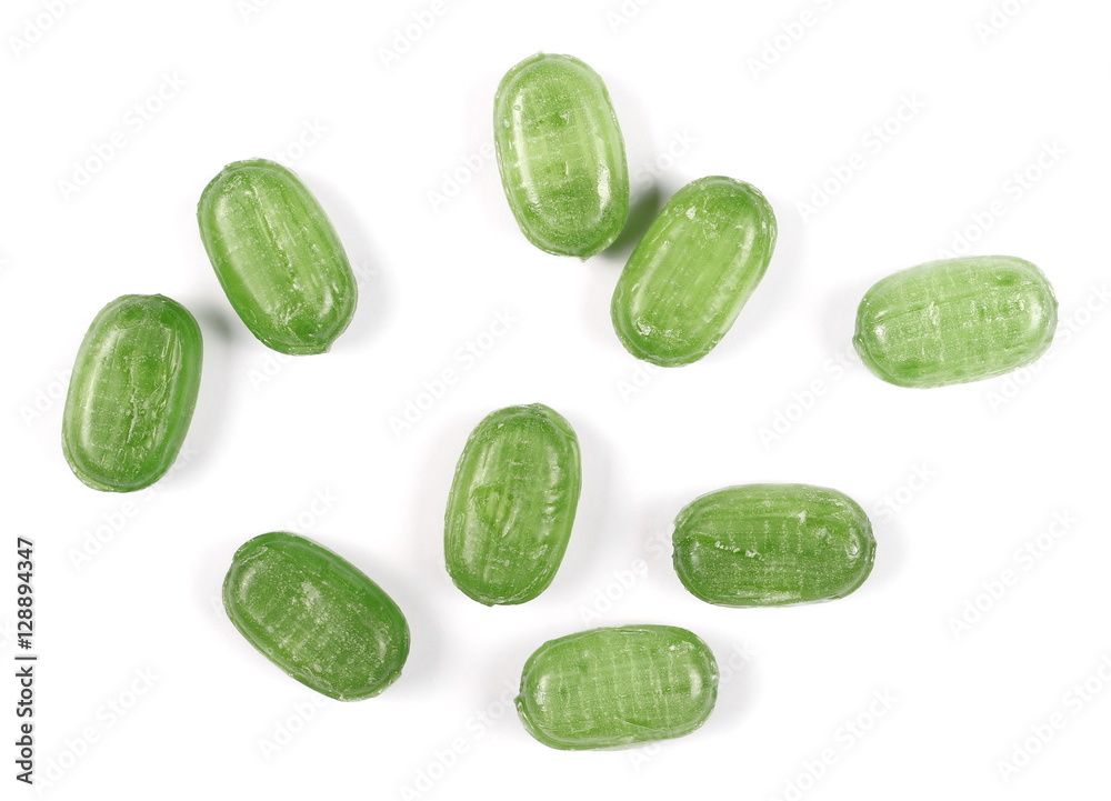 green candies isolated on white background Stock Photo | Adobe Stock