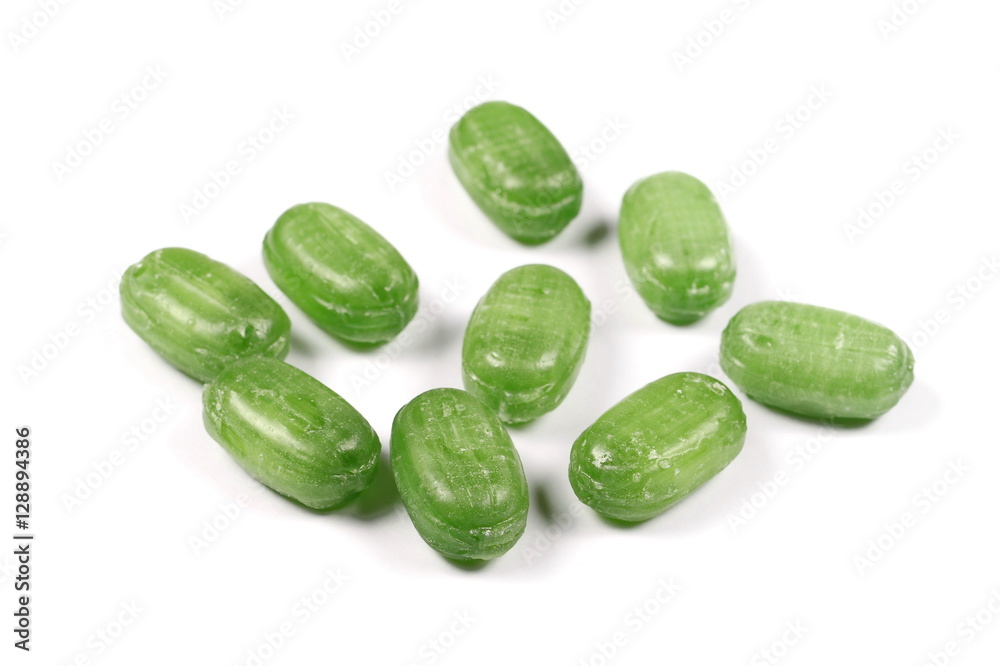 green candies isolated on white background Stock Photo | Adobe Stock